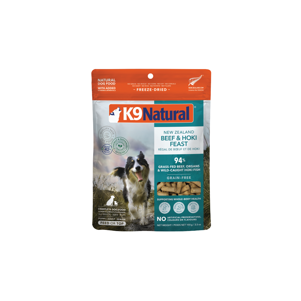 K9 Natural Freeze Dried Hoki & Beef Feast (100g) – The Burrow